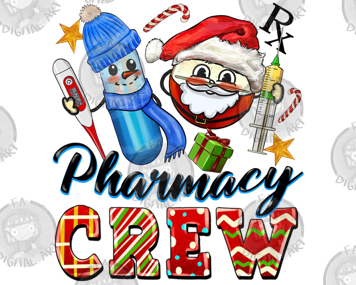 Pharmacy Crew Png Sublimation Design Download Christmas Png - Etsy