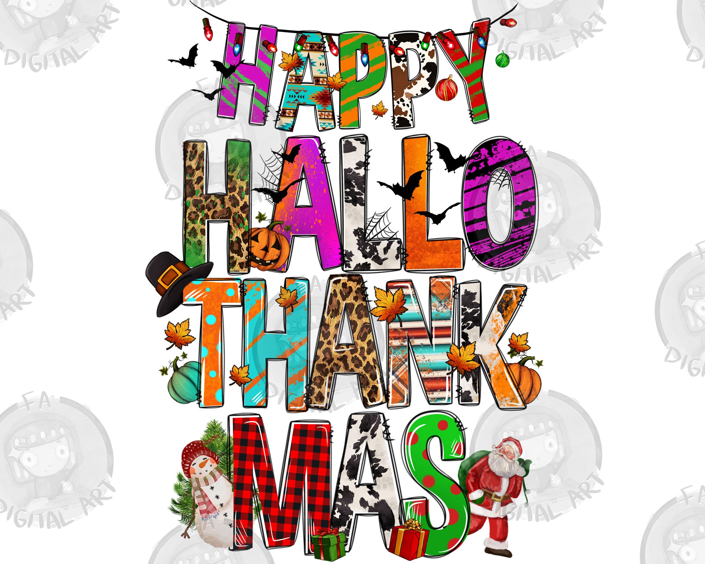 Happy Hallothankmas Png Sublimation Design Christmas Png - Etsy