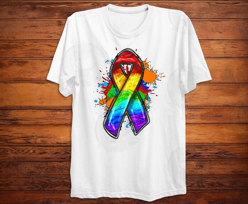 Pride Ribbon Png Sublimation Design Download LGBTQ Png - Etsy