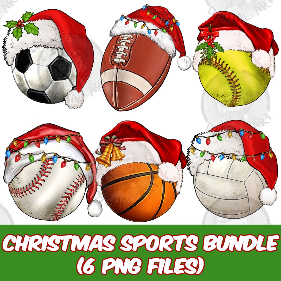Christmas Sports Bundle Png Sublimation Design Download, Merry ...