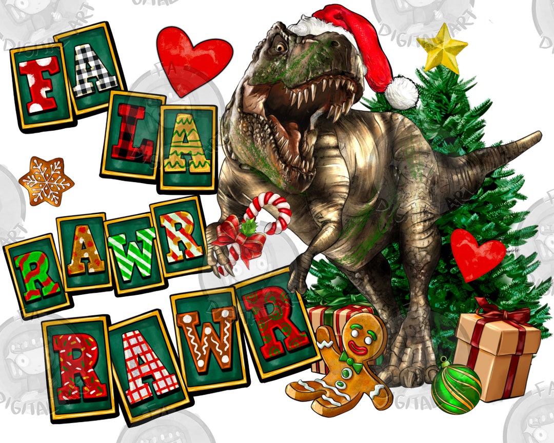 FA La La T-rex Christmas Png Sublimation Design, Merry Christmas Png ...
