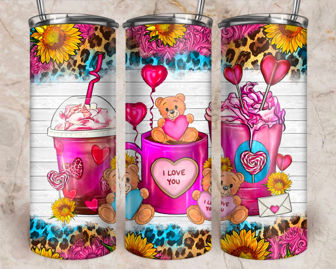 Valentines Day Coffee Cups 20oz Tumbler PNG Design, Valentines Day ...