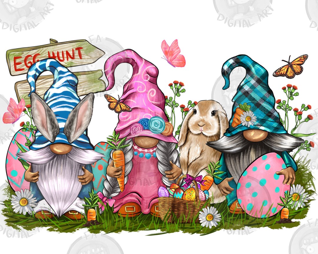 Easter Gnomes Png Sublimation Design Download, Happy Easter Day Png ...