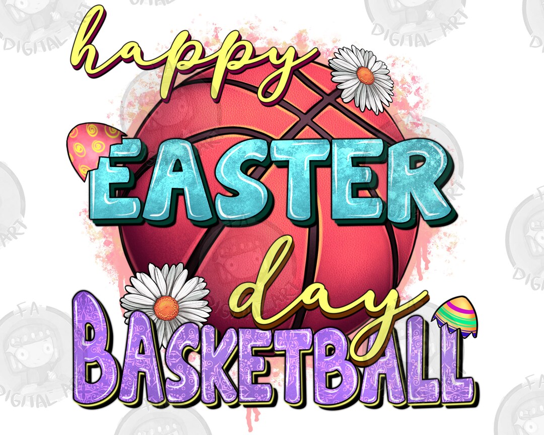 Happy Easter Day Basketball Png Sublimation Design Download, Easter Day ...