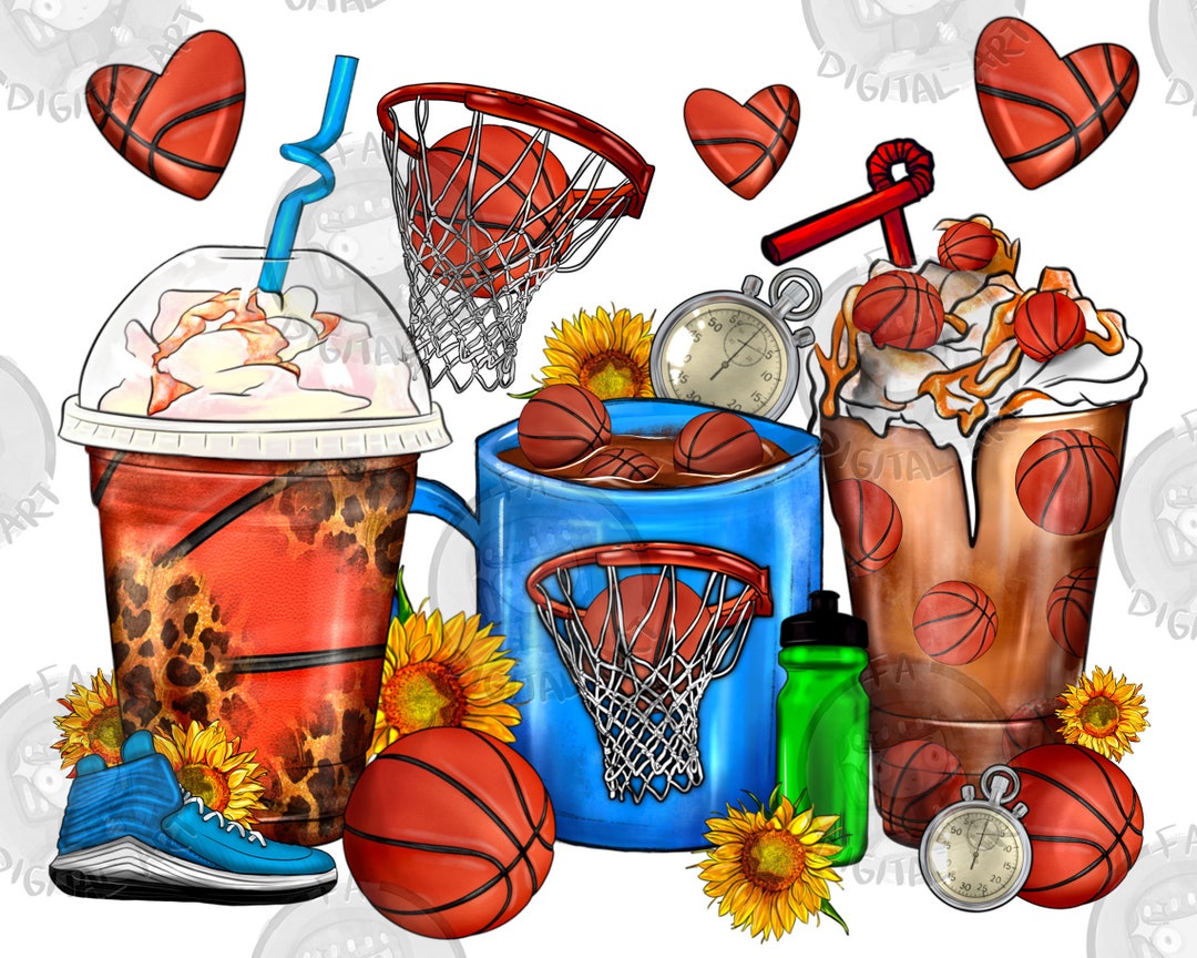 Basketball Coffee Cups Png Sublimation Design, Western Basketball ...