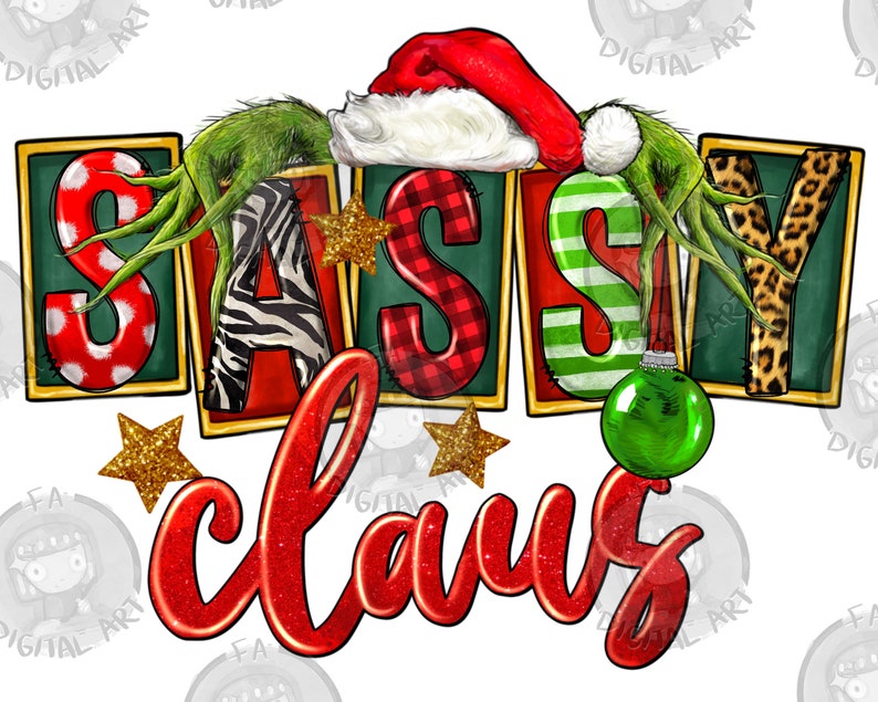 Christmas Sassy Claus Png Sublimation Design Download, Christmas Png ...