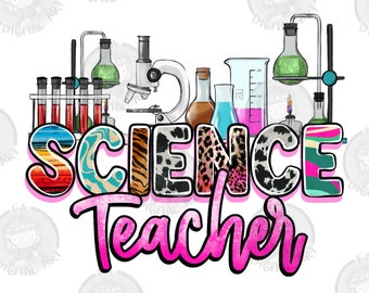 Science Teacher Png Sublimation Design Download, Teacher's Day Png ...