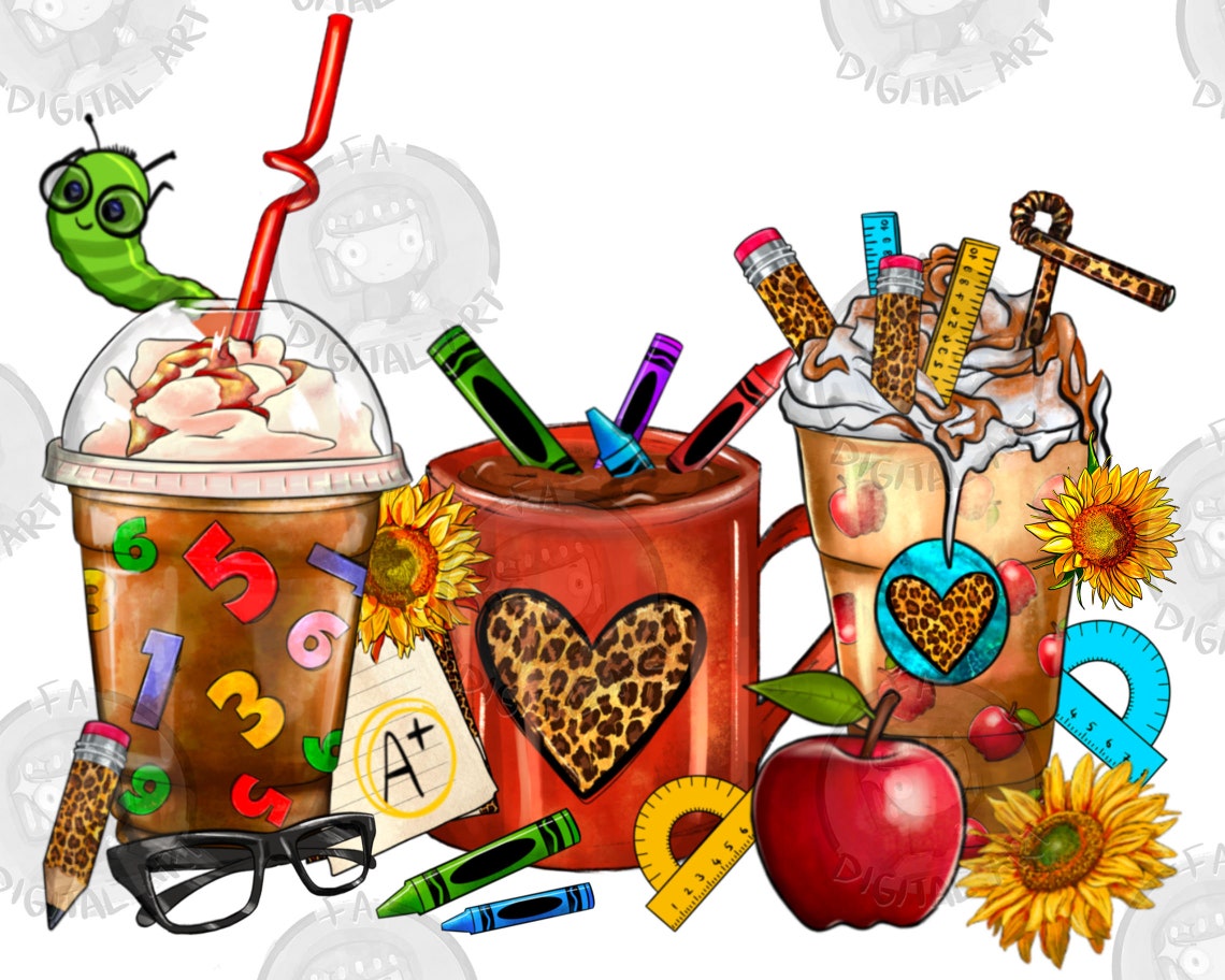 Teacher Coffee Cups Png Sublimation Design Teacher's Day - Etsy