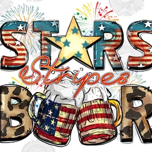 Stars Stripes Beer Png Sublimation Design Download, 4th of July Png ...