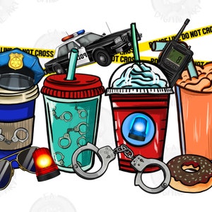 Police Coffee Cups Png Sublimation Design Download, Police Coffee Png ...