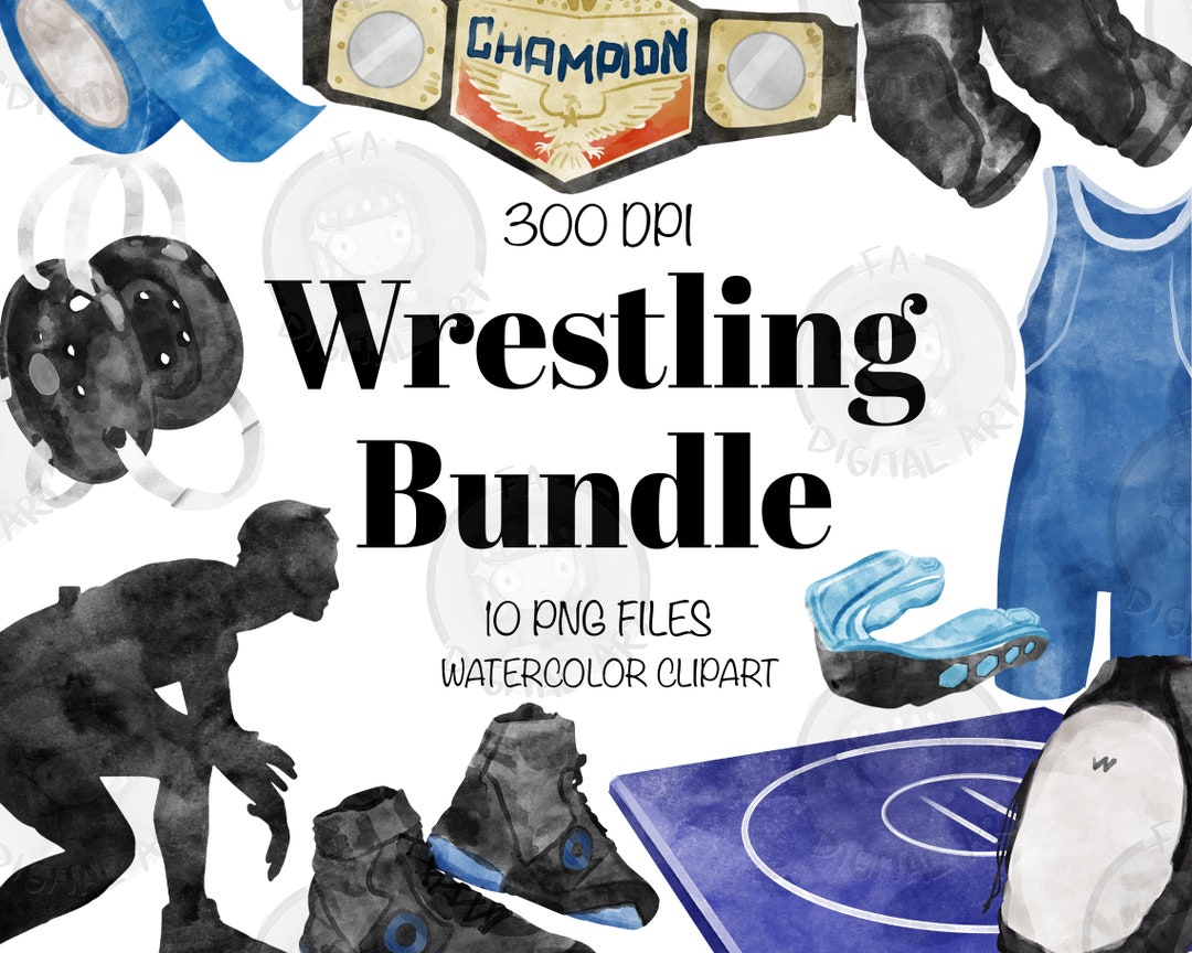 Wrestling Png Bundle for Creators, Watercolor Wrestling Clipart ...
