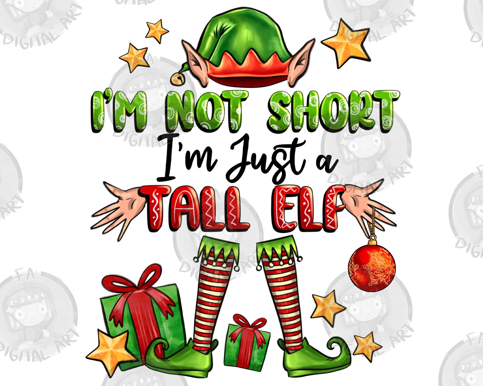 I'm Not Short I'm Just a Tall Elf Png Sublimation - Etsy