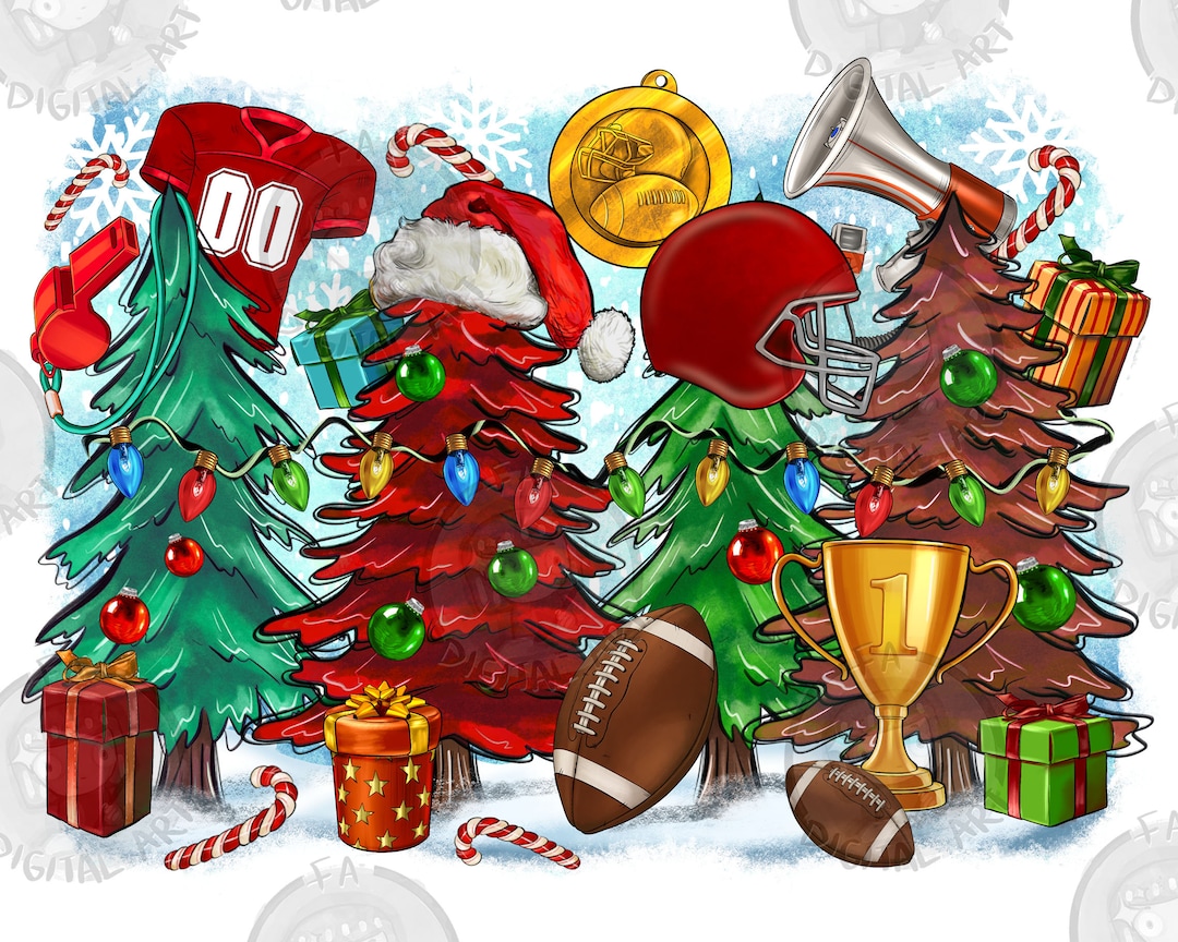 Christmas Football Trees Png Sublimation Design Download,christmas Png ...