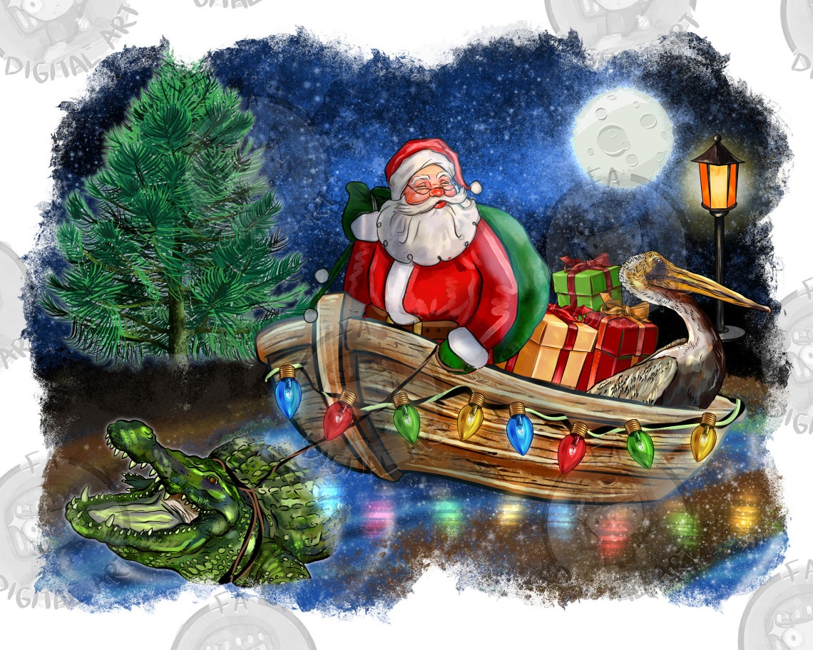 Christmas Louisiana Swamp Png Sublimation Design Download - Etsy