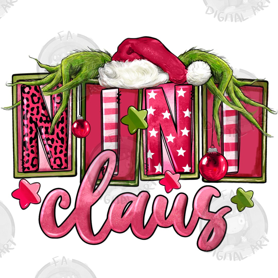 Pink Christmas Nini Claus Png Sublimation Design Download, Merry ...