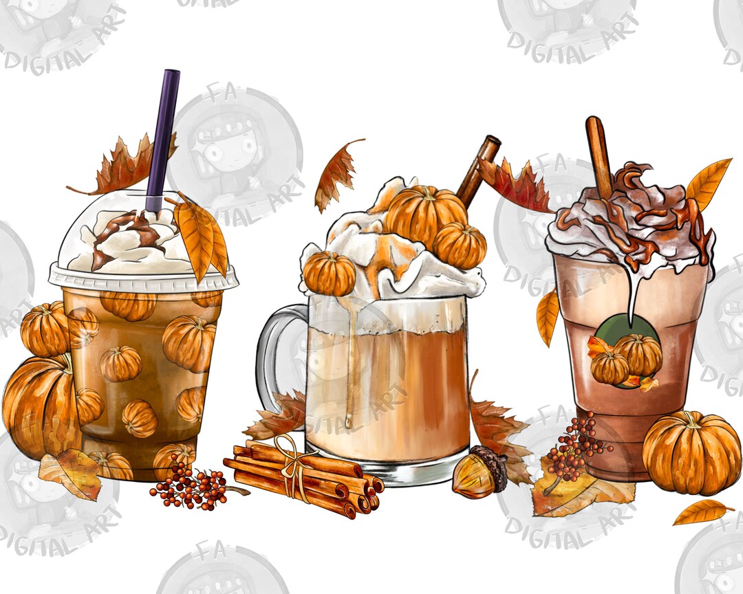 Fall Coffees Png Sublimation Design, Hello Fall Png, Fall Pumpkin Png ...