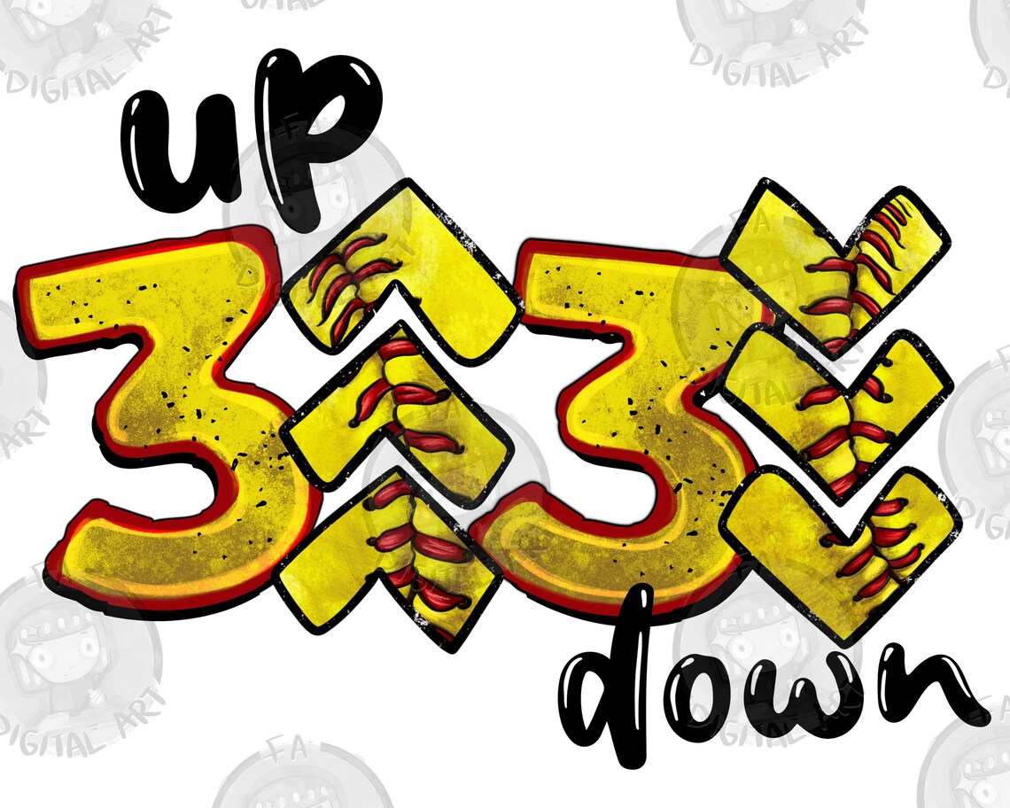 3 up 3 Down Softball Png Sublimation Design Download Sport - Etsy