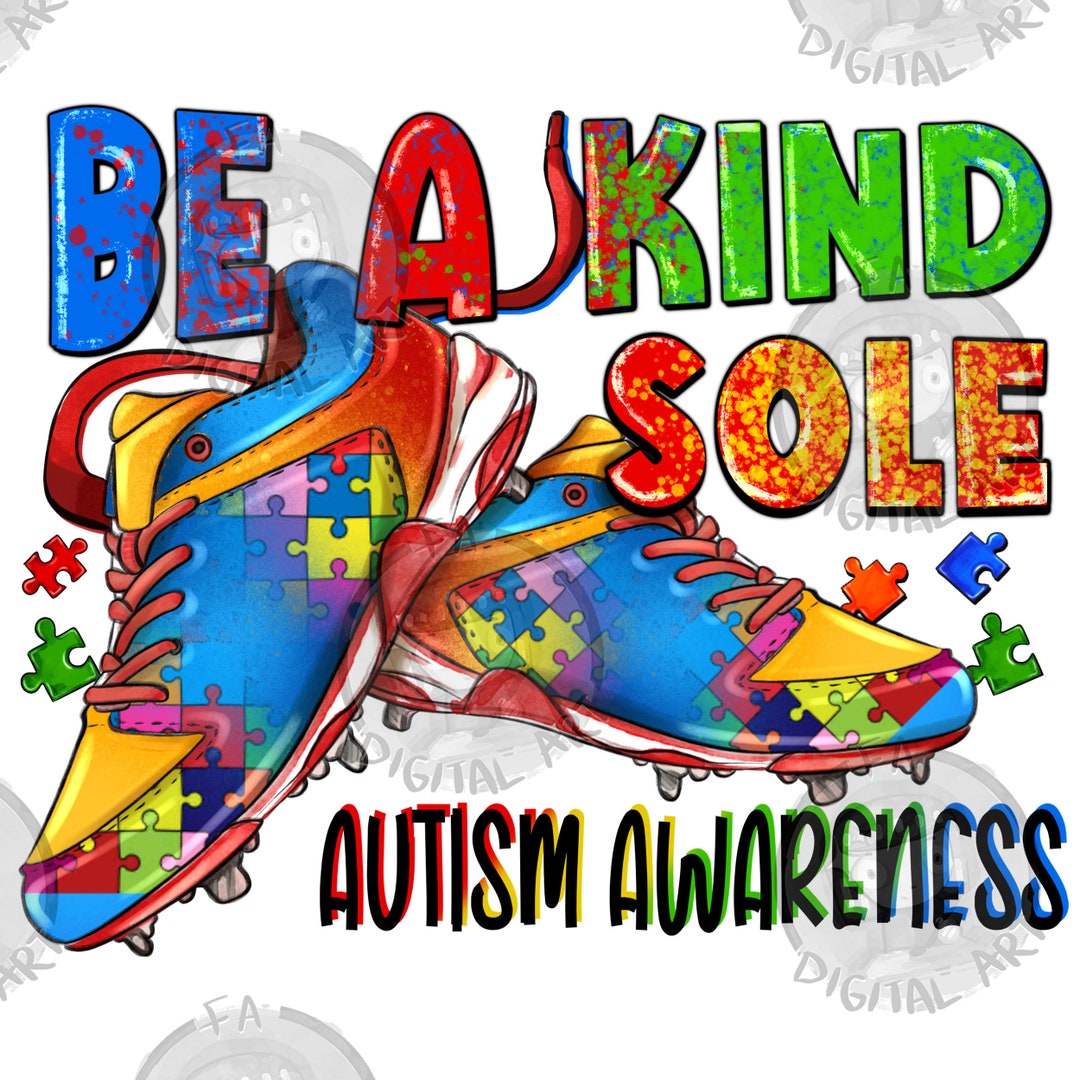 Be a Kind Sole Football Cleats Autism Awareness Png, Autism Puzzle Png ...