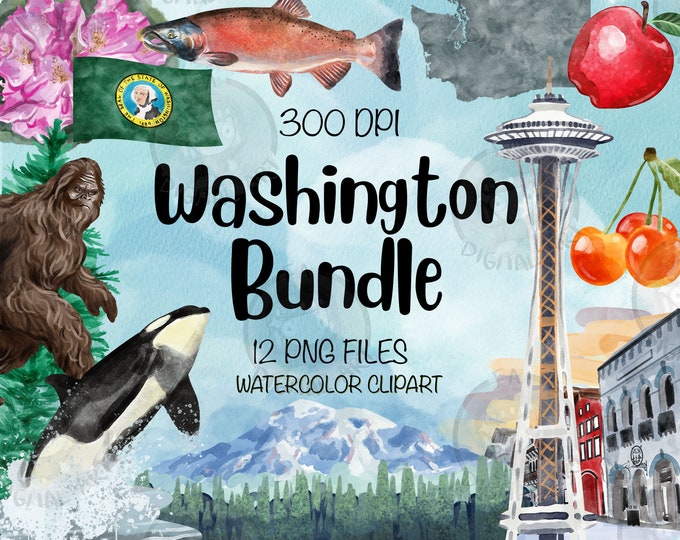Washington State Symbols Art Print / Washington State Art / State ...