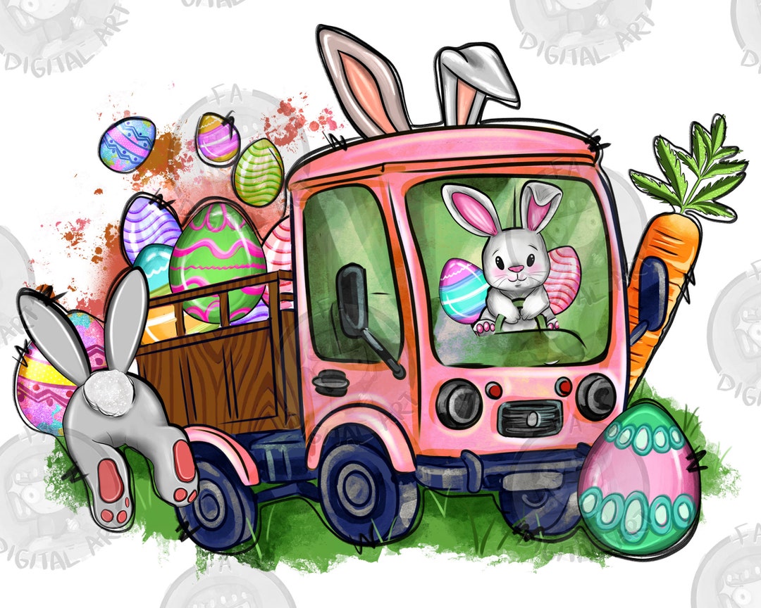 Easter Day Truck Sublimation Design Download, Easter Day Png, Easter ...
