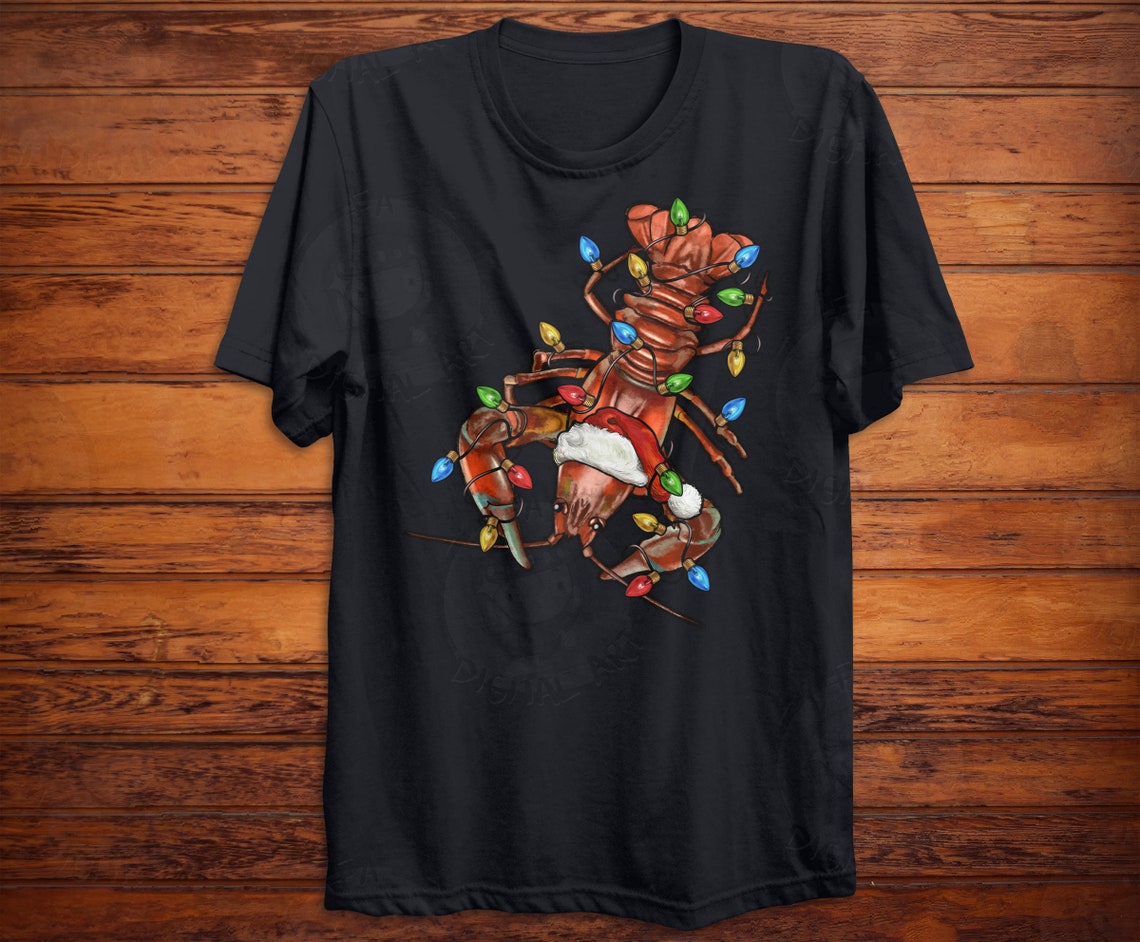 Christmas Crawfish Png Sublimation Design Download Hand Drawn - Etsy