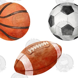 Sport Balls Png Bundle for Creators 12 PNG Files, Watercolor Sports ...