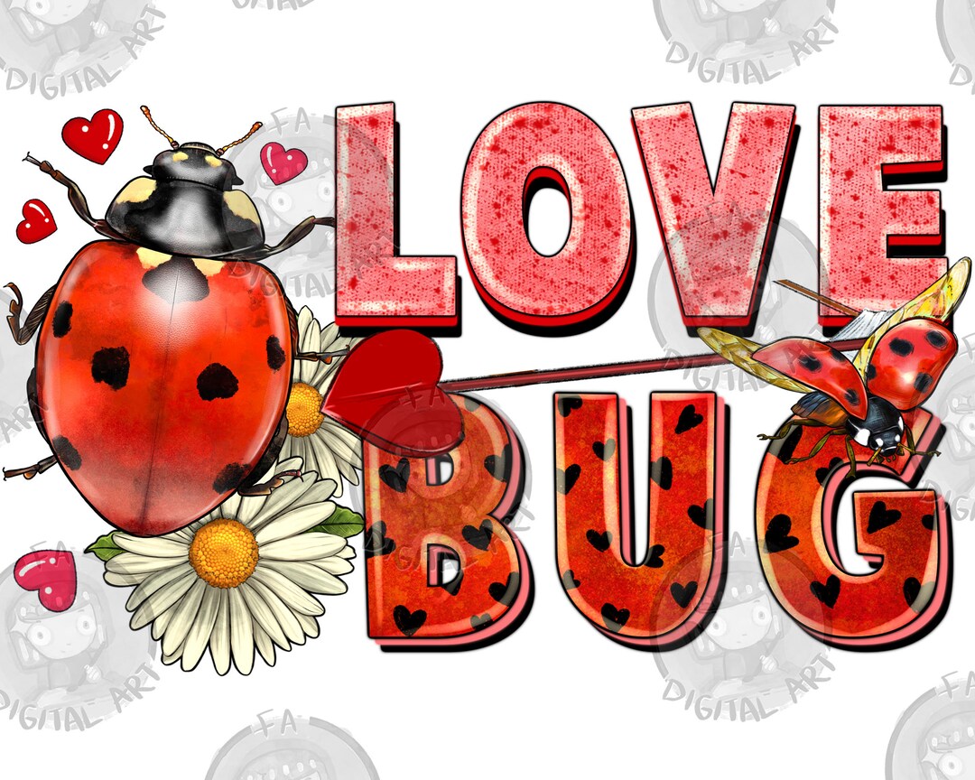 Love Bug Png Sublimation Design Download, Valentine's Day Png ...
