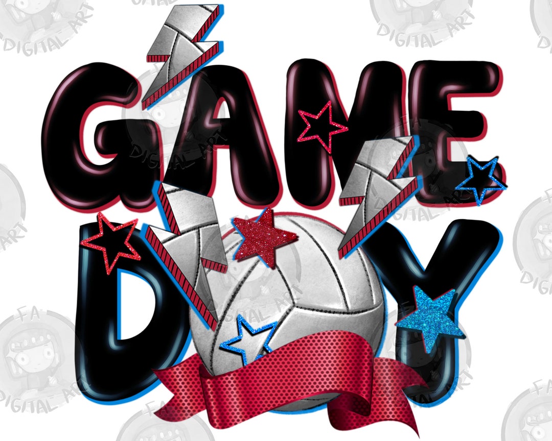 Game Day Volleyball Png Sublimation Design Download, Hand Drawn ...