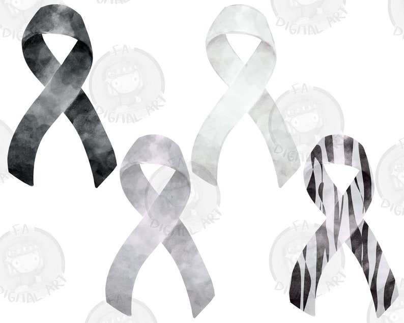 Cancer and Disease Ribbons Png Clipart Bundle for - Etsy