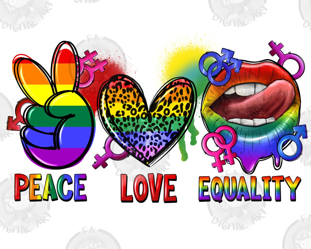 Peace Love Equality Png Sublimation Design Download, LGBTQ Png, Pride ...
