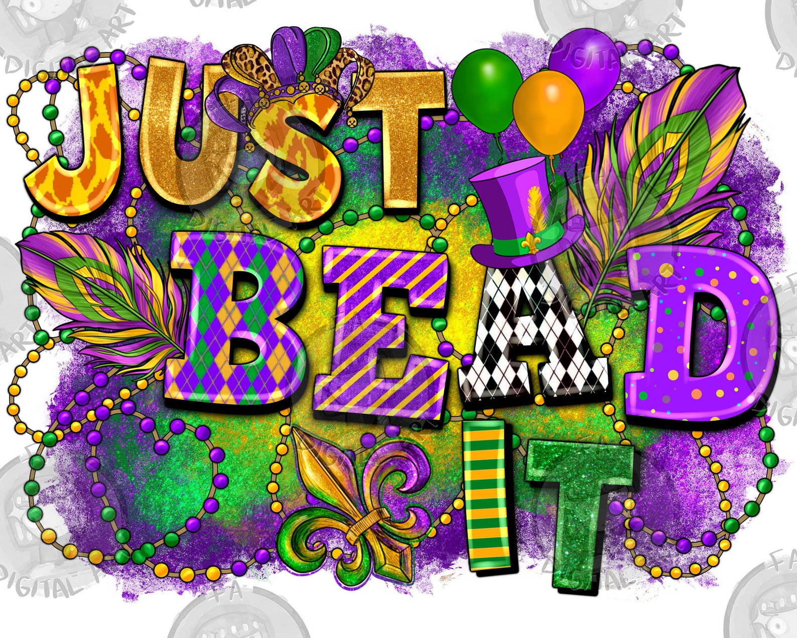 Just Bead It Png Sublimation Design Download Western Mardi - Etsy