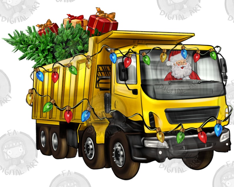 Christmas Dump Truck With Santa Png Sublimation Design, Merry Christmas ...