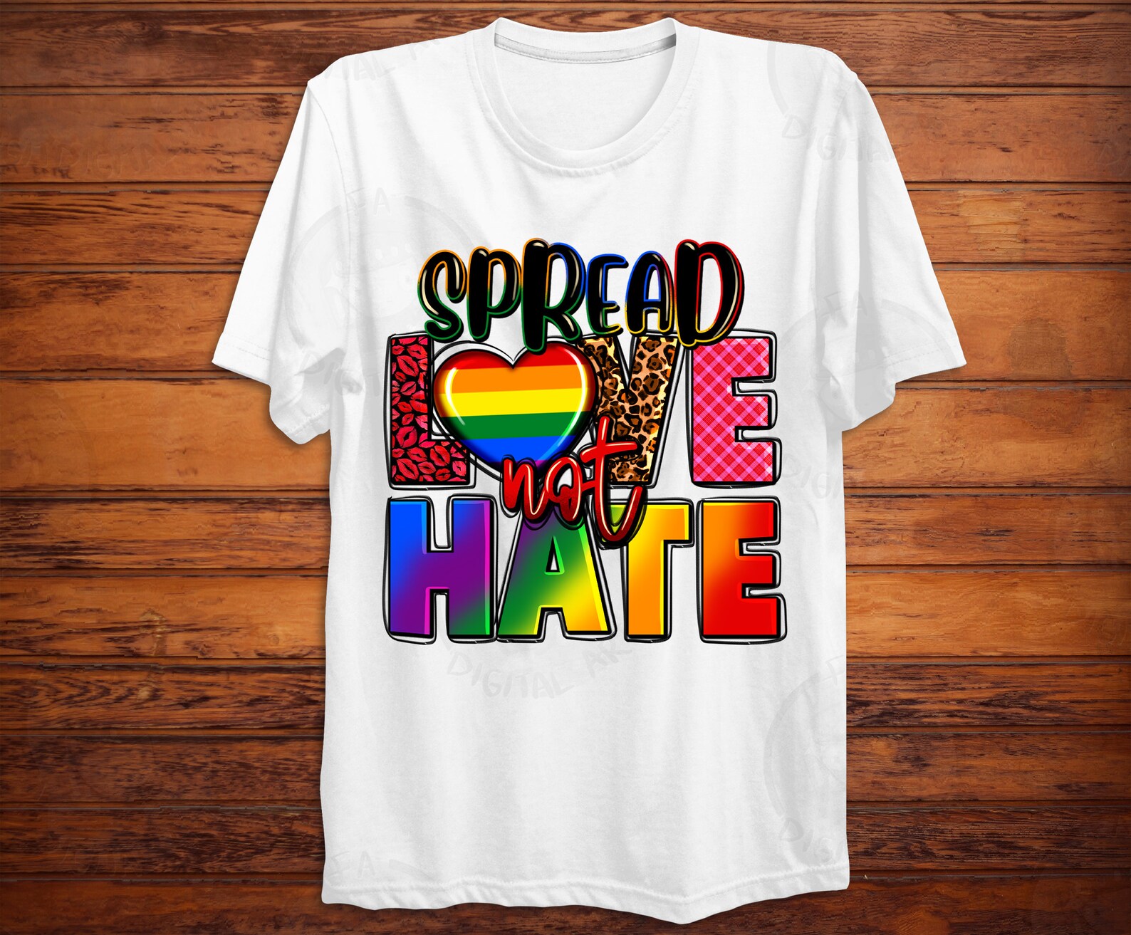 Spread Love Not Hate Png Sublimation Design Download LGBTQ - Etsy
