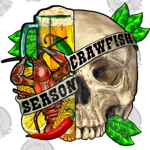 Skull Crawfish Season Png Sublimation Design Download, Happy Mardi Gras ...