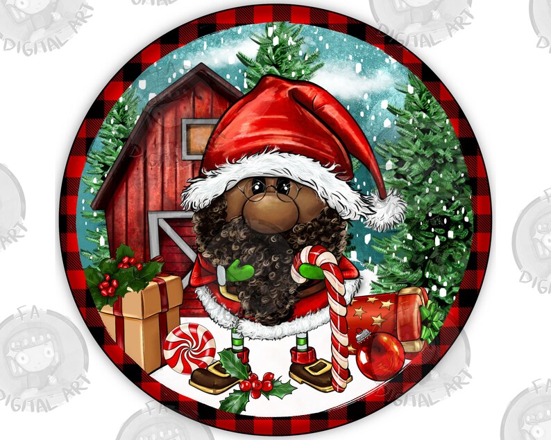 Afro Santa Gnomes Ornament Png Sublimation Design Christmas - Etsy