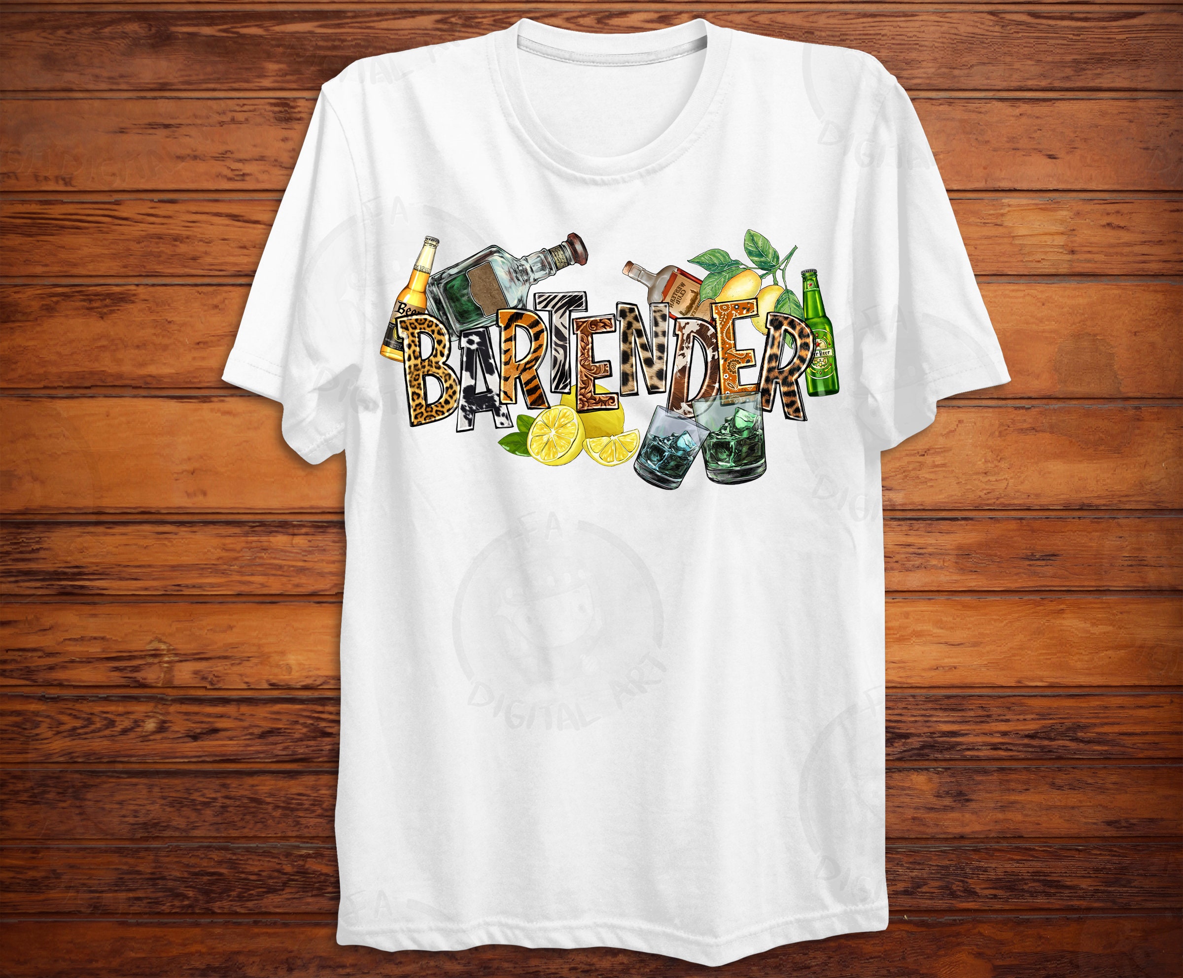 Bartender Png Sublimation Design Download, Western Bartender Png ...