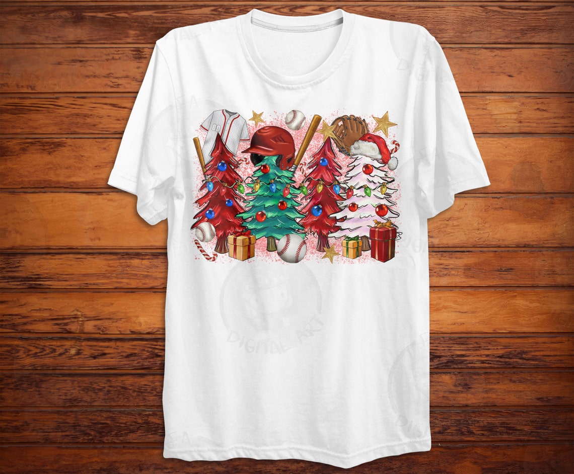 Christmas Baseball Trees Png Sublimation Design Download - Etsy