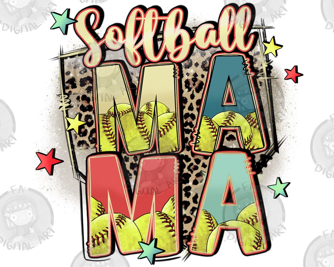 Softball Mama Png Sublimation Design Download, Softball Png, Softball ...