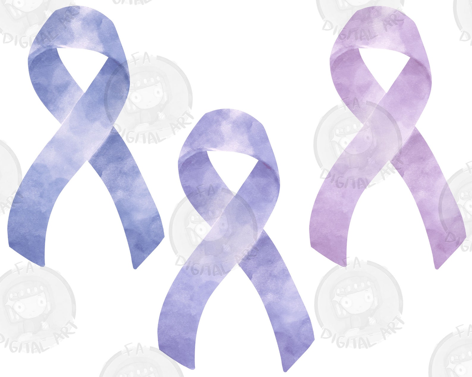 Cancer and Disease Ribbons Png Clipart Bundle for - Etsy