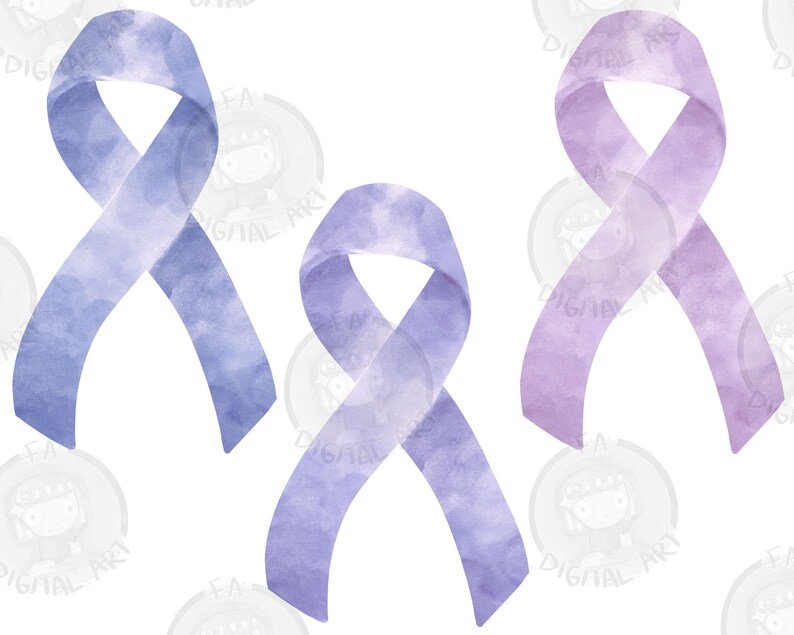 Cancer and Disease Ribbons Png Clipart Bundle for - Etsy