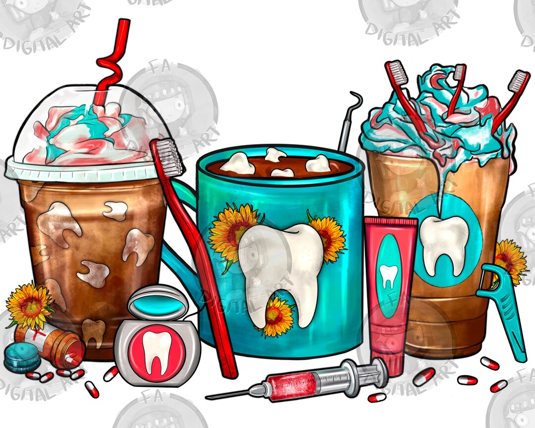 Dentist Coffee Cups Png Sublimation Design, Dentist Coffee Cup Png ...