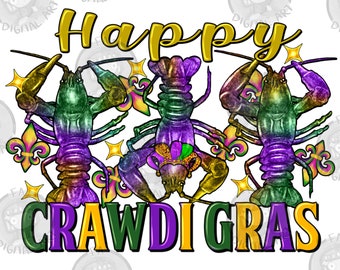 Mardi Gras Love Crawfish Png Sublimation Design Download, Happy Mardi ...