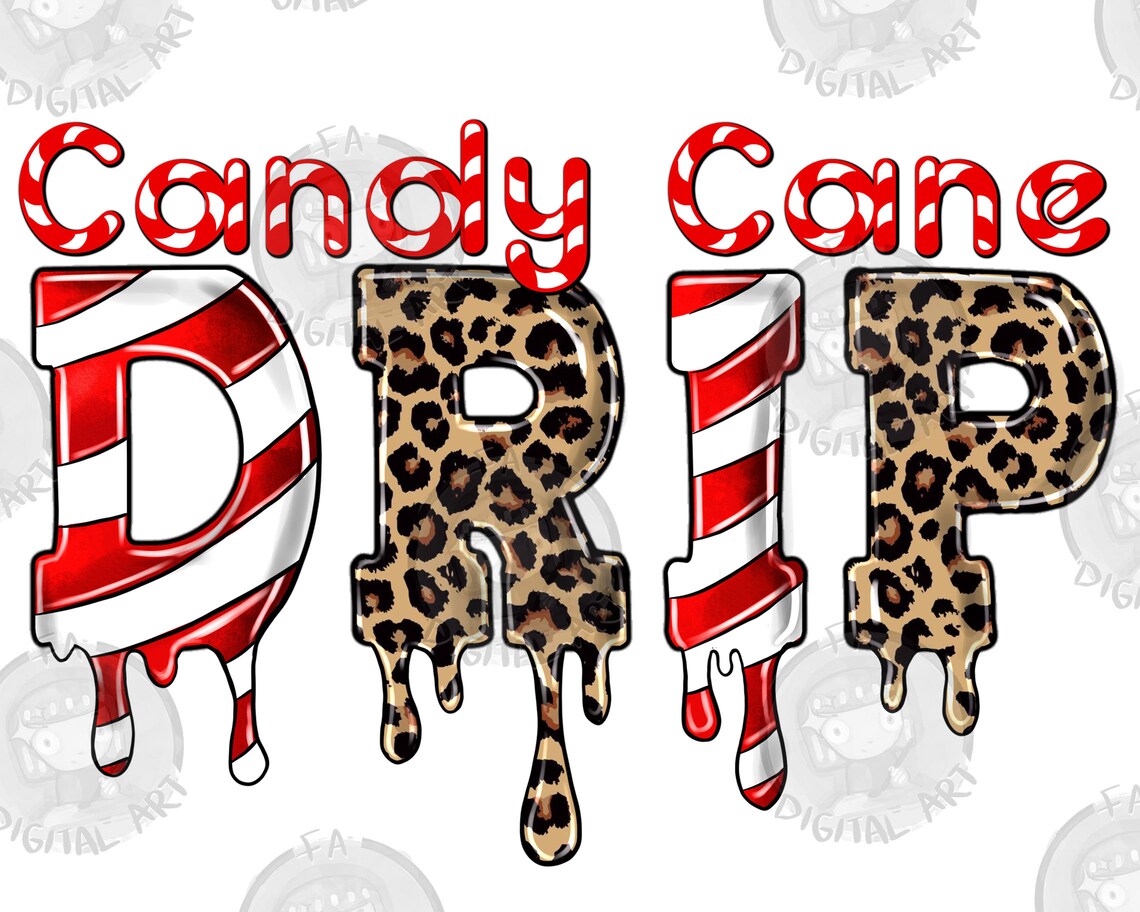 Western Candy Cane Drip Png Sublimation Design Happy New Year - Etsy