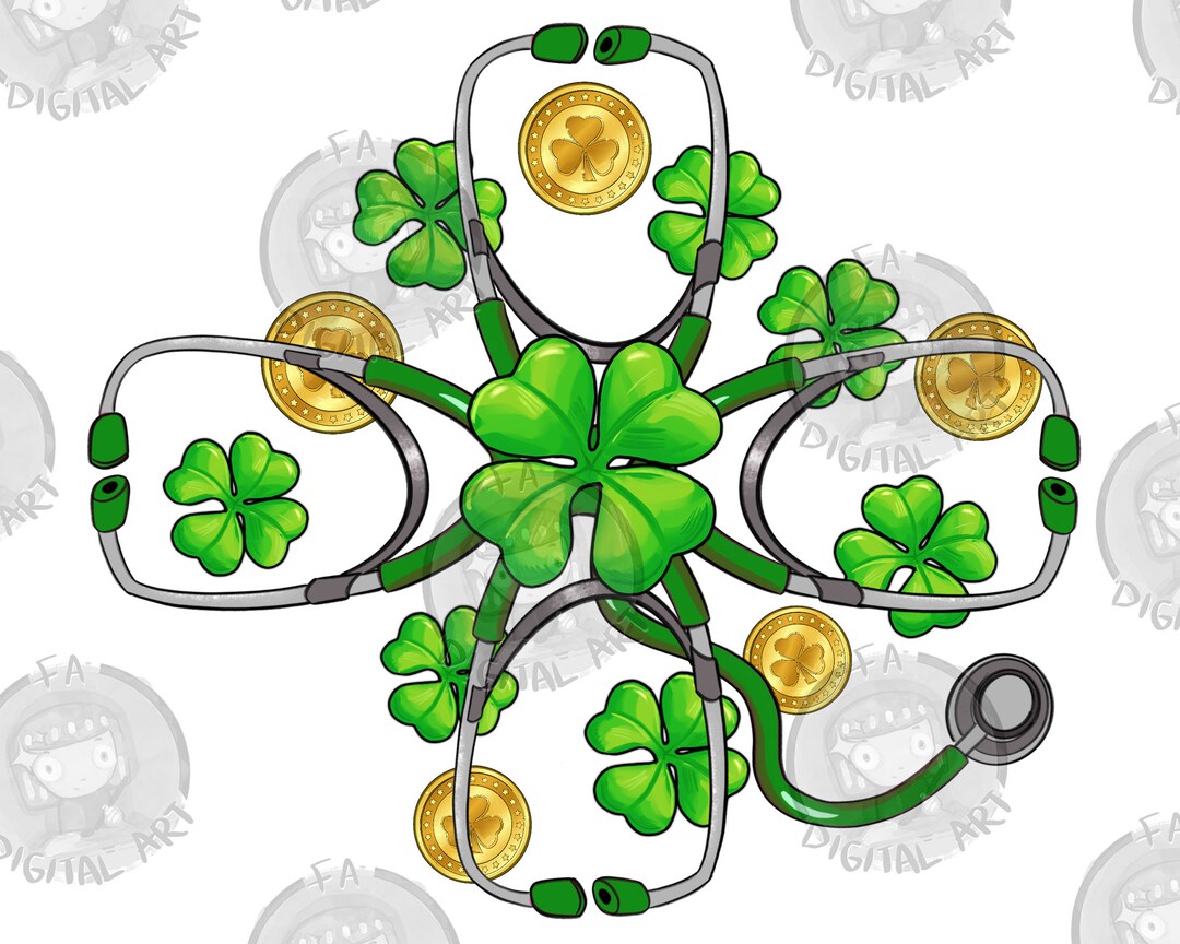 Shamrock Stethoscope Png Sublimation Design Download, St. Patricks Day ...