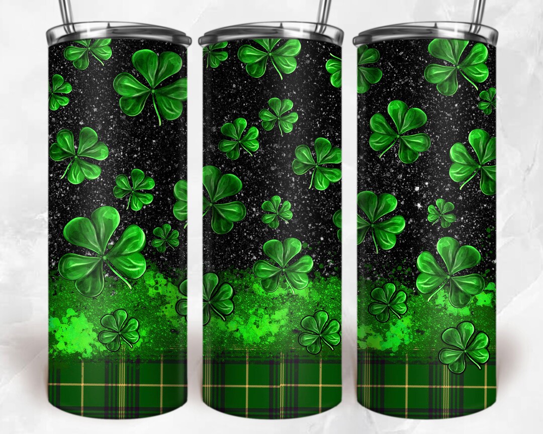 Shamrock St. Patrick's Day 20oz Skinny Png Sublimation Design Download ...