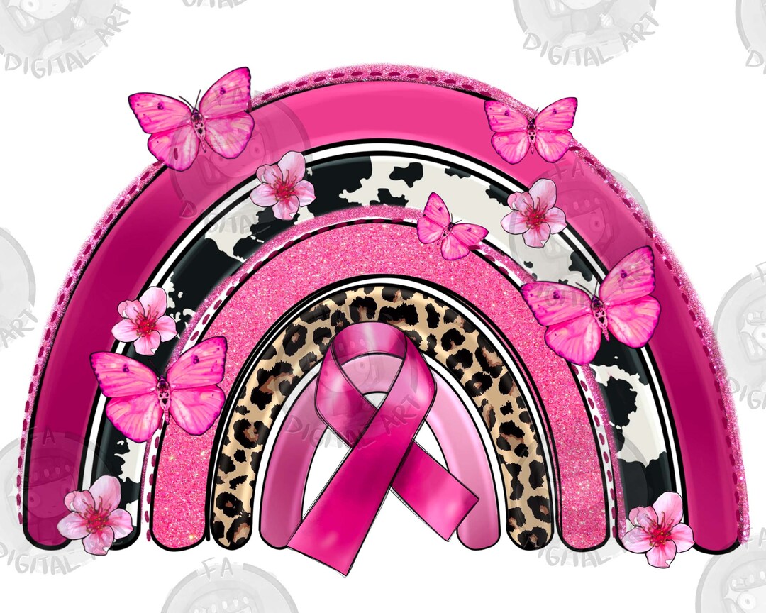 Cancer Rainbow Png Sublimation Design Download, Breast Cancer Png ...