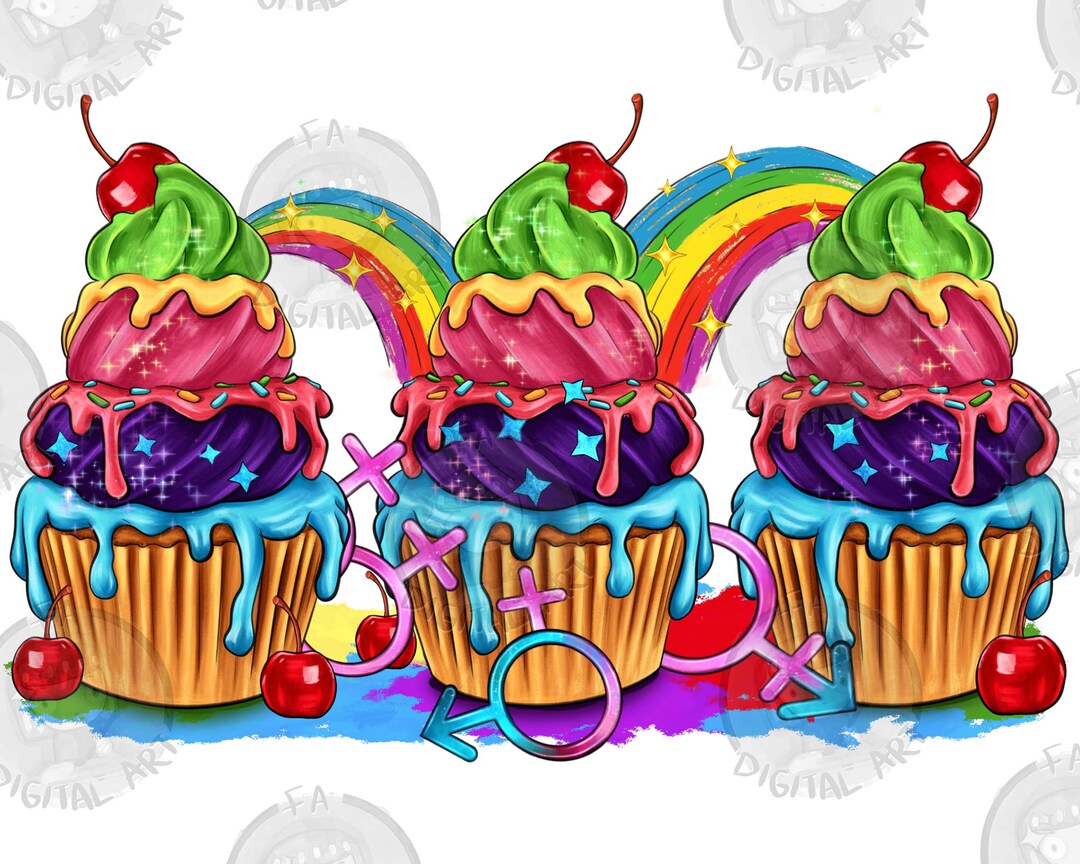 Pride Cupcake Png Sublimation Design Download, LGBTQ+ Png, Pride Png ...