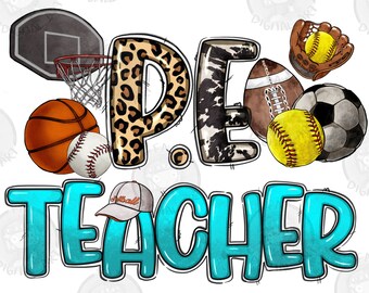 PE Physical Education Teacher Png Sublimation Design Download,teacher ...