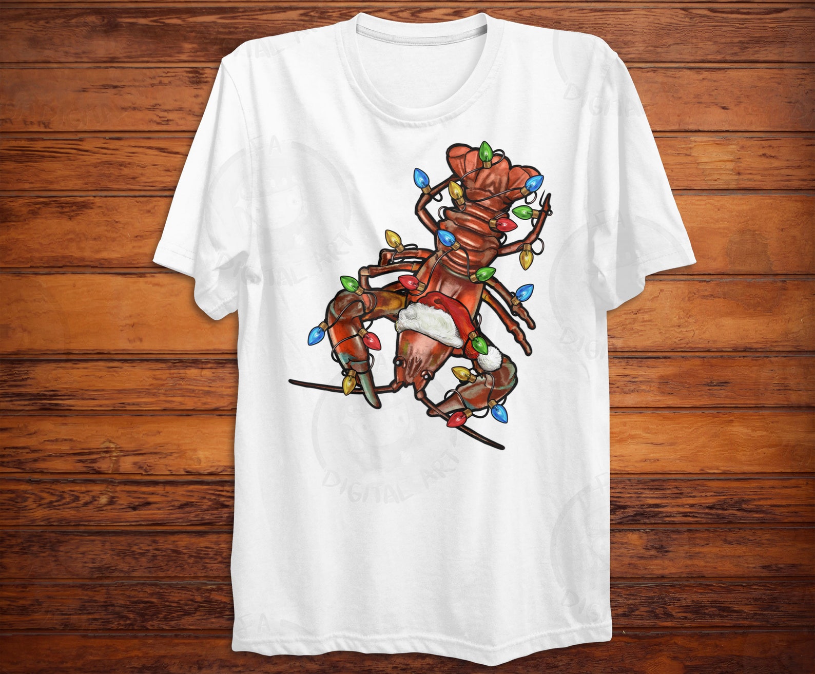 Christmas Crawfish Png Sublimation Design Download Hand Drawn - Etsy
