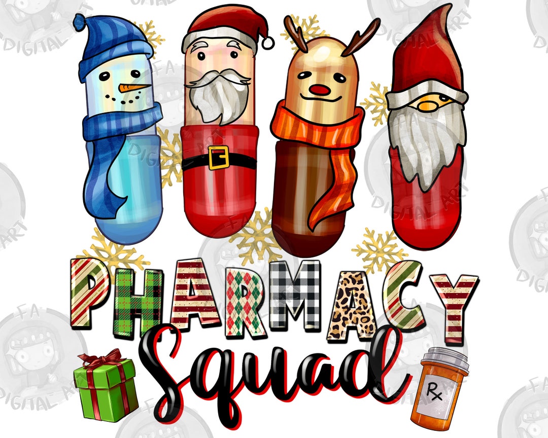 Pharmacy Squad Christmas Png Sublimation Design Download, Christmas Png ...